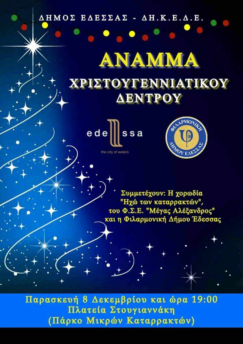 ΕΔΕΣΣΑ: ΑΝΑΜΑ ΧΡΙΣΤΟΥΓΕΝΝΙΑΤΙΚΟΥ ΔΕΝΤΡΟΥ - ΝΕΑ ΤΗΣ ΠΕΛΛΑΣ